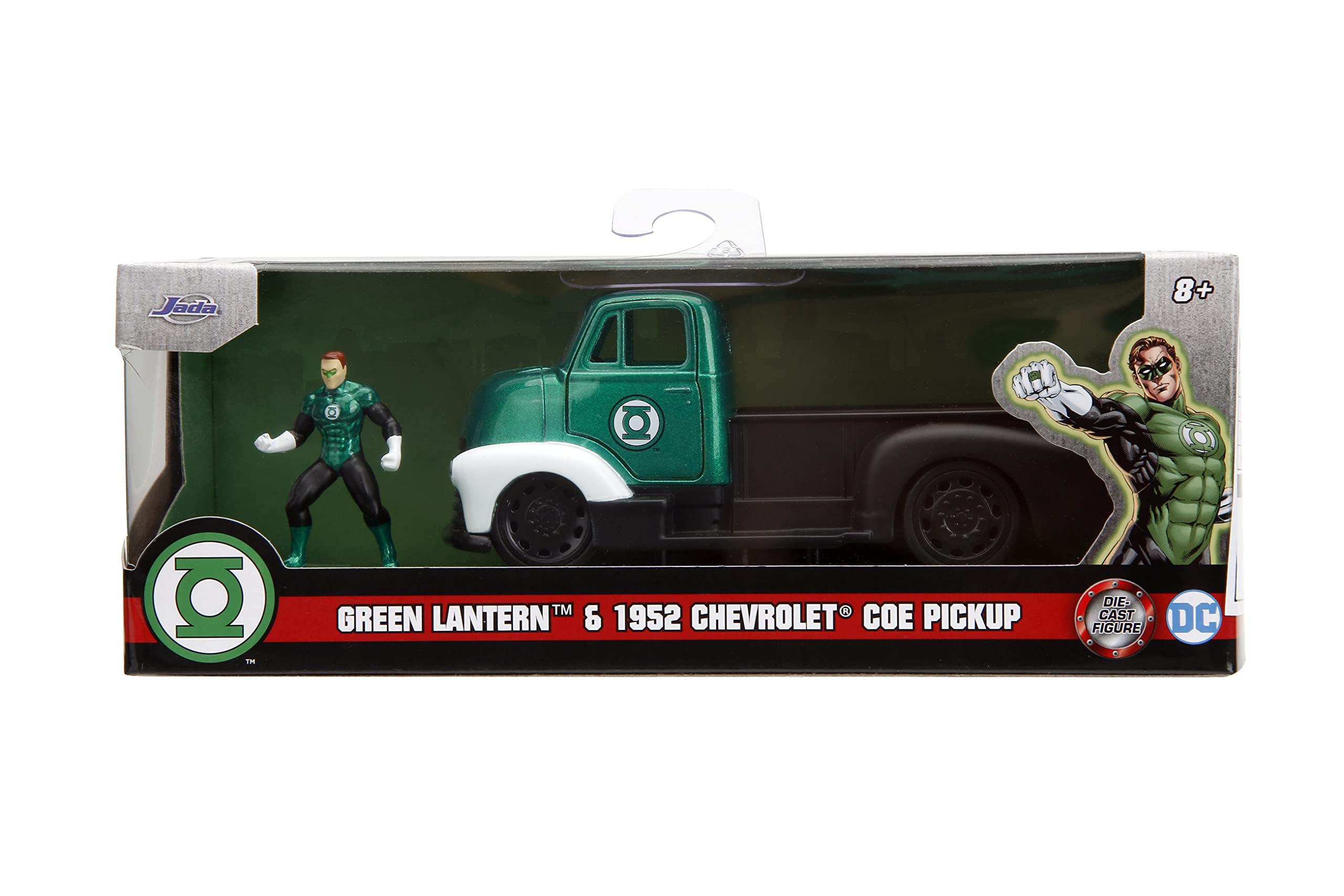 DC Comics 1:32 1952 Chevrolet COE Pickup Die-Cast Car & 1.65" Green Lantern Figure, Toys for Kids and Adults