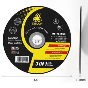 DELUN Cut Off Wheels 4 1/2 inch 55 Pack Thin Metal & Stainless Steel Cutting Wheel Professional Fast 4-1/2 x .045 x 7/8 Cutting Disc for Angle Grinder