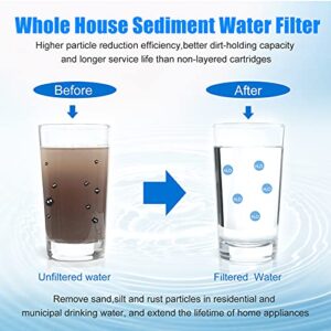 Lafiucy Sediment Water Filter Cartridge 10"x 2.5",5 Micron,6pack,10" x 2.5" Whole House Sediment Water Filter Replacement Cartridge Compatible with 10 inch RO Unit