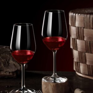 GIFORYA Wine Glasses Set of 2,16 OZ Crystal Clear Wine Glasses, Long Stem Red & White Wine Glasses for Daily Use or Birthday Gift, Lead-Free Premium Drinking Glassware