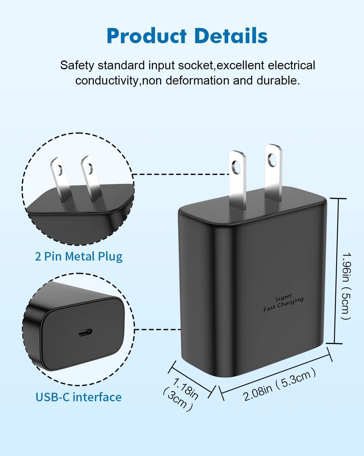 45W Samsung Super Fast Charger Type C 2 Pack for Samsung Galaxy S23 Ultra Charger S22 Ultra Charger S23/S23+/S22/S22+/S21/S20,Z Fold 4/Z Flip 4,Note 10/20,S8/S7/S7+,USB C Wall Charger with 6ft Cable