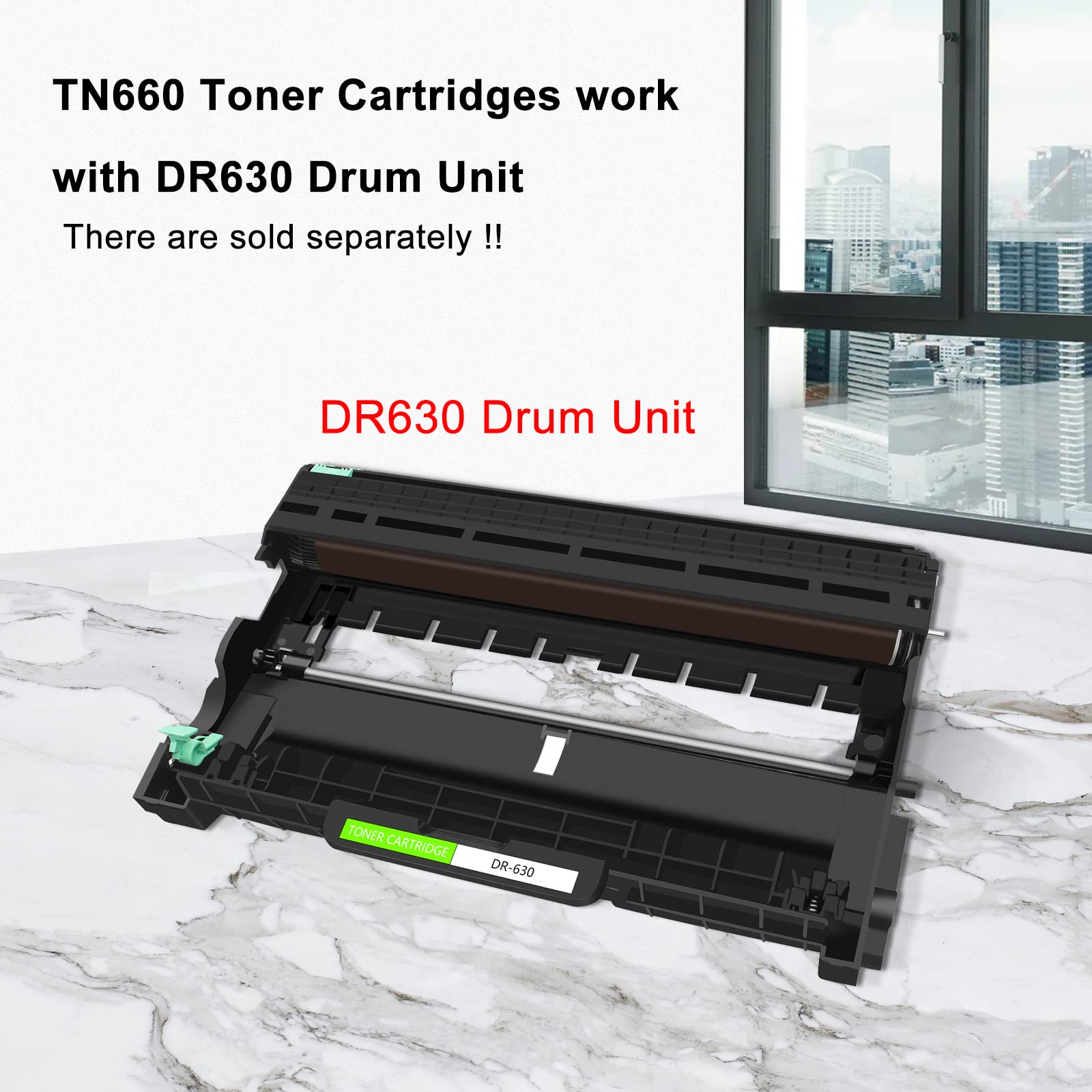 greencycle 1 Pack TN660 TN-660 TN630 TN-630 High Yield Toner Cartridge Compatible Replacement Compatible for Brother MFC-L2700DW DCP-L2540DW HL-L2360DW L2380DW MFC-L2740DW Laser Printer