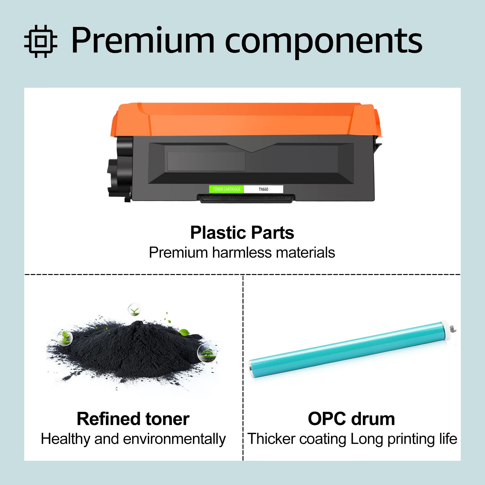 greencycle 1 Pack TN660 TN-660 TN630 TN-630 High Yield Toner Cartridge Compatible Replacement Compatible for Brother MFC-L2700DW DCP-L2540DW HL-L2360DW L2380DW MFC-L2740DW Laser Printer