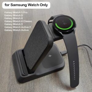 Wireless Charger for Samsung, 3 in 1 Charging Station for Samsung Galaxy S23 Ultra/S22/S21/S20/Note 20/Z Flip 5/Z Fold 5/Buds, Watch Charger for Galaxy Watch 6/5/4/3/Active 2/1