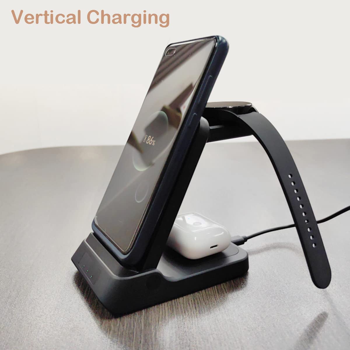 Wireless Charger for Samsung, 3 in 1 Charging Station for Samsung Galaxy S23 Ultra/S22/S21/S20/Note 20/Z Flip 5/Z Fold 5/Buds, Watch Charger for Galaxy Watch 6/5/4/3/Active 2/1