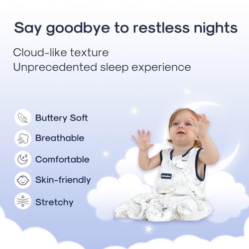 Domiamia Baby Sleep Sack Ultra Soft Cotton & Rayon Made From Bamboo 2.5 TOG Toddler Sleeping Sack 2t-3t Rayon Sleeping Bag Dryable Warm Wearable Blanket 24-36 Months Better Sleep Year-round