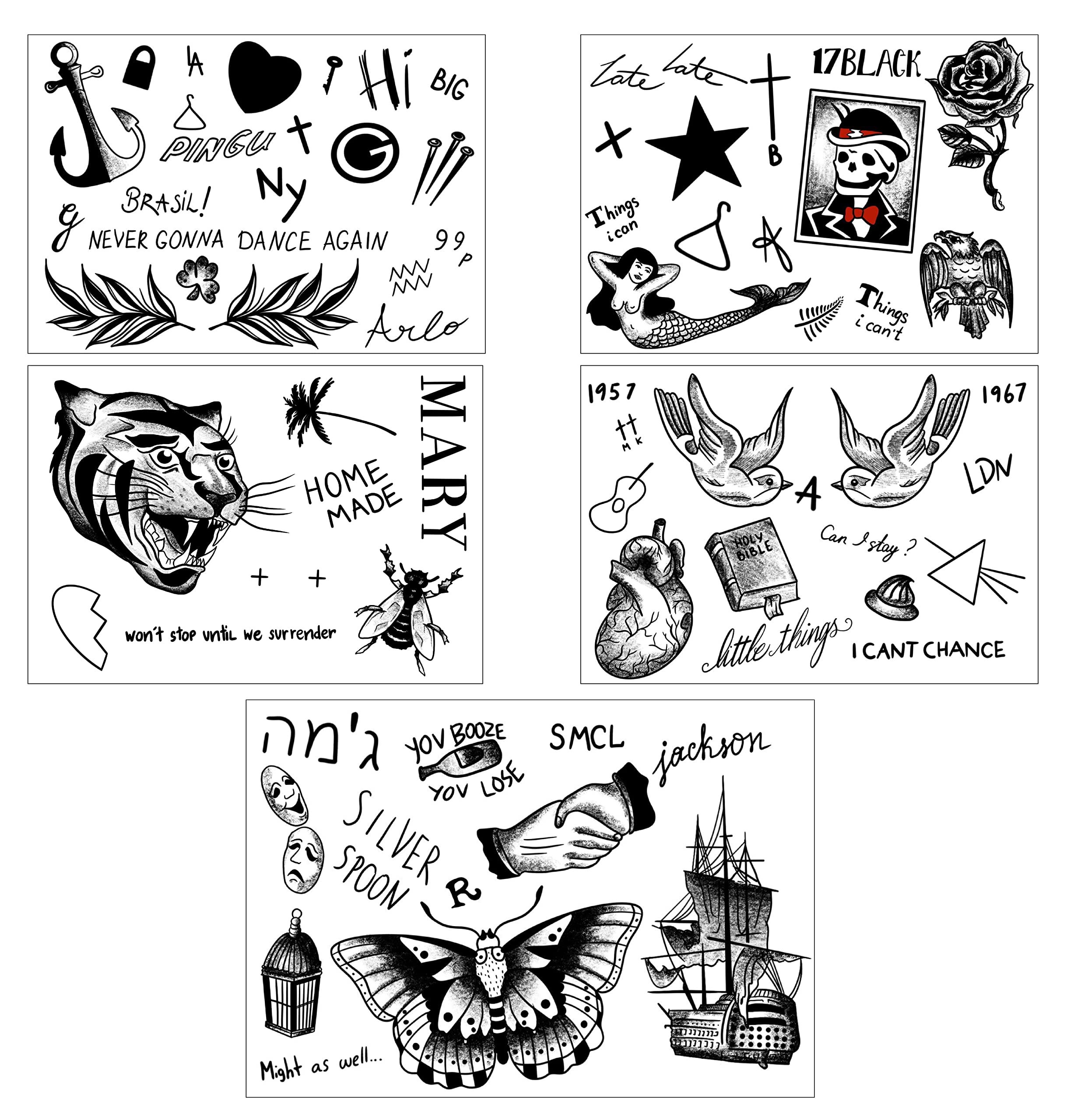 Harry Stylezz - Ultimate Tattoo Set - Over 65 Tattoos - Perfect For Concerts, Halloween, Cosplay, Dress Up