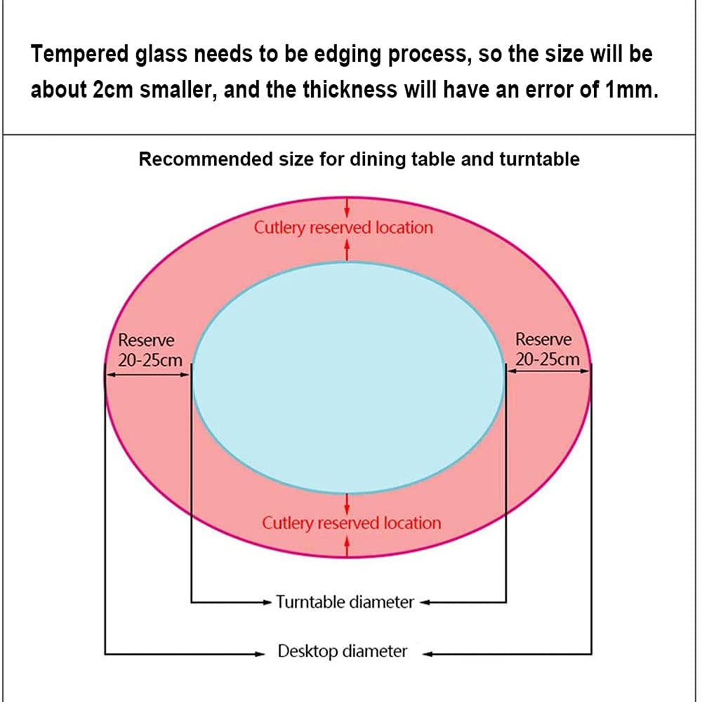 Tempered Glass Rotating Tray Tempered Glass Round Turntable Rotating Serving Tray Tempered Glass Lazy Susan for Dining Table Rotating Tray Glass Serving Plate (Size : 90cm/35inch)