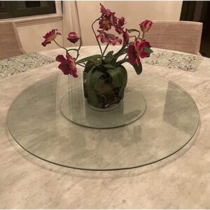 Tempered Glass Rotating Tray Tempered Glass Round Turntable Rotating Serving Tray Tempered Glass Lazy Susan for Dining Table Rotating Tray Glass Serving Plate (Size : 90cm/35inch)