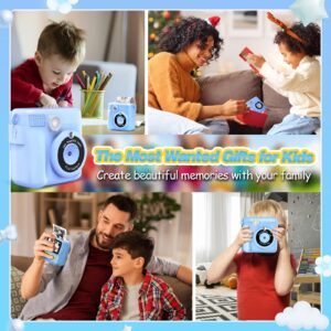 Instant Camera for Kids, 1080P Kids Camera Instant Print, 16x Digital Zoom, 2.4" Screen, 32GB Card, 3 Rolls of Print Paper, Digital Camera for Toddler with Storage Bag Ideal Toy for Girls Boys 3-12