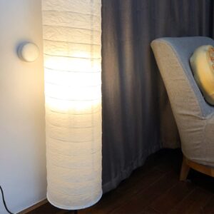 Paper Floor Lamp Shade Japanese Style Rice Paper Floor Lamp Cover Barrel Chandelier Protector for Desk Wall Floor Lamp (No Base)