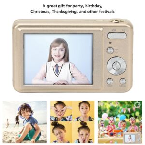 Portable Digital Camera, 48MP HD Digital Camera with 2.7in Screen and 8X Zoom, Vlogging Camera for Children Beginners, Supports 32GB Storage Expansion (Gold)