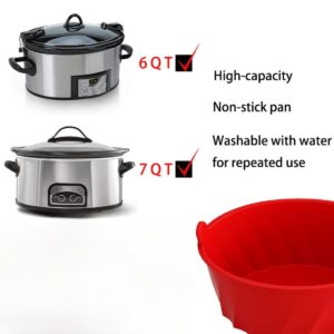 Leakproof & Reusable Slow Cooker Liners - Fits 5-6 Quart ROUND Crock-Pot - Dishwasher Safe Cooking Liner for Easy Cleanup (Red(RED(Fit 5-6 qt Round Pot)))