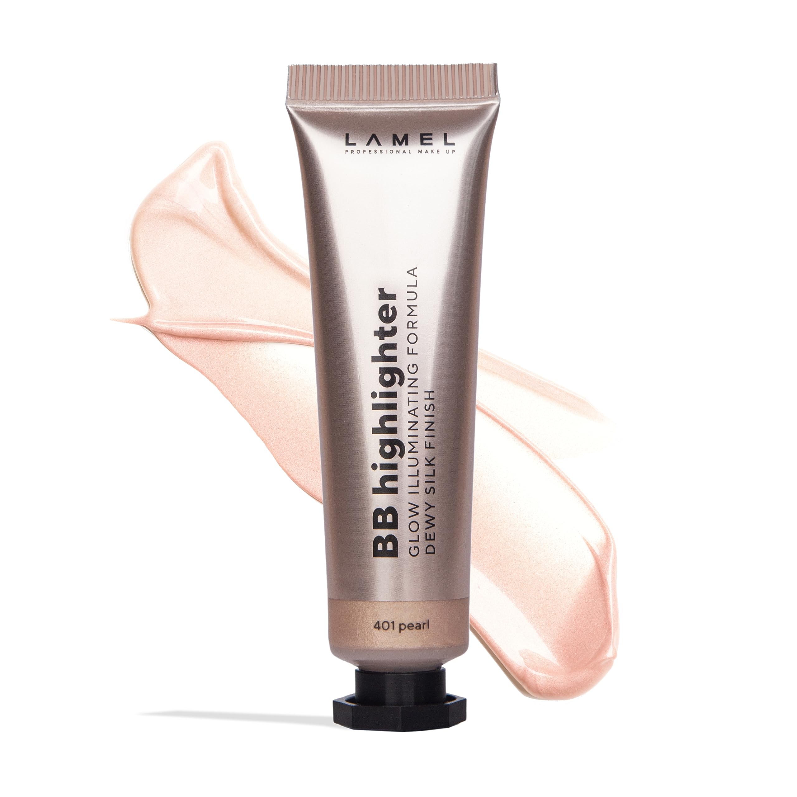 Lamel Dewy Cream BB Highlighter - Lightweight, Buildable and Luxuriously Glossy with Radiant, Natural-looking, Non-Greasy, Moisturizing, and Long-Lasting Formula for Flawless, Skin-Brightening - 401