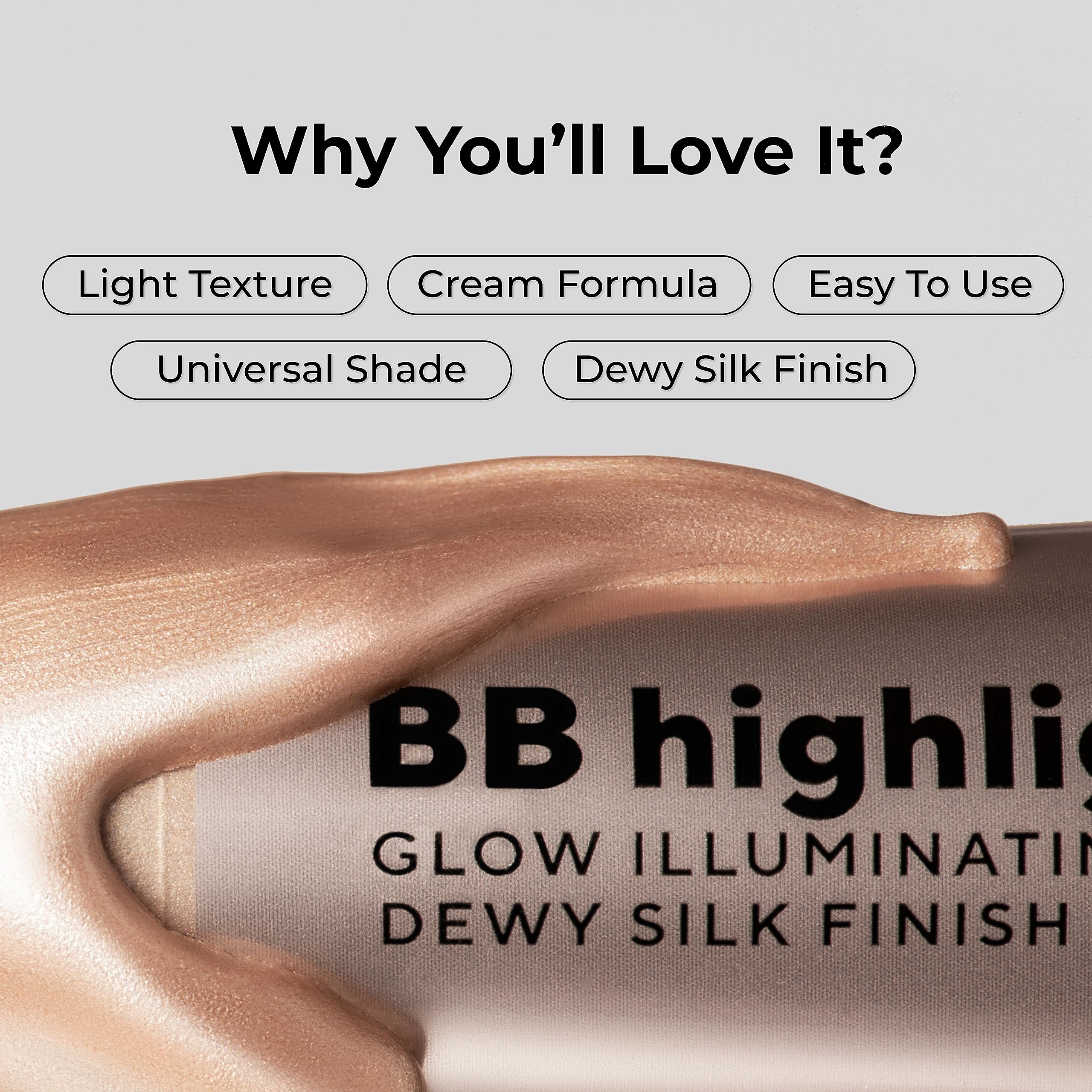 Lamel Dewy Cream BB Highlighter - Lightweight, Buildable and Luxuriously Glossy with Radiant, Natural-looking, Non-Greasy, Moisturizing, and Long-Lasting Formula for Flawless, Skin-Brightening - 401