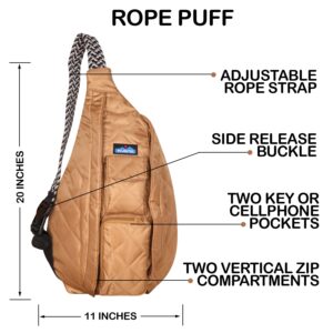 KAVU Original Rope Puff Diamond Quilted Mini Sling Pack - Taupe