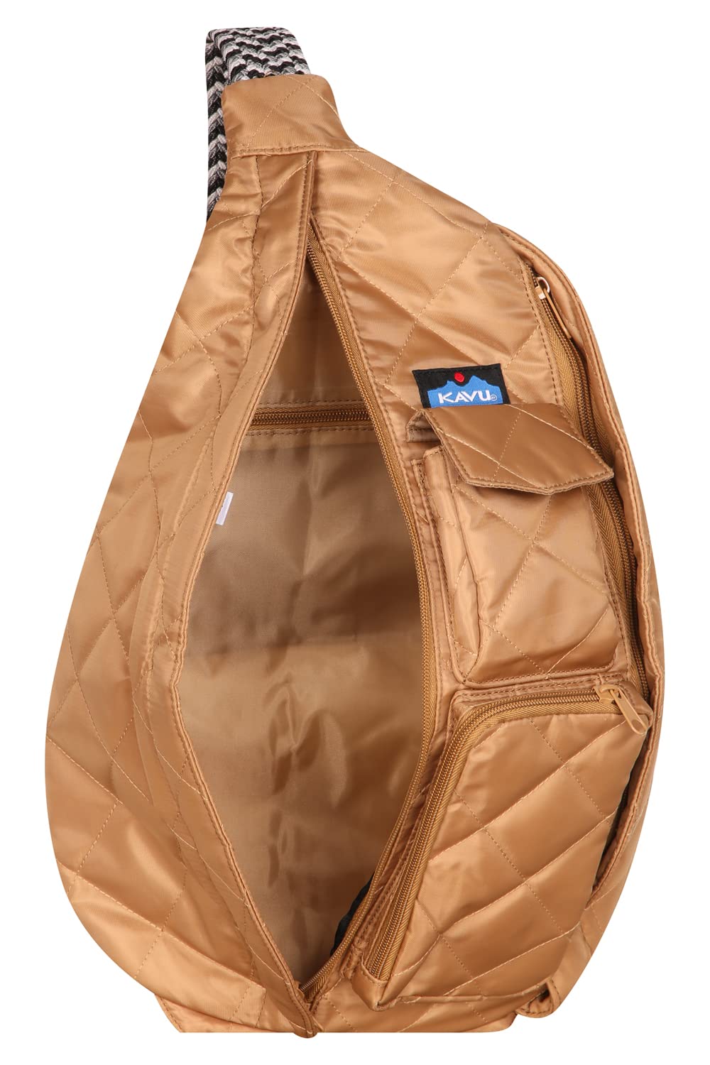 KAVU Original Rope Puff Diamond Quilted Mini Sling Pack - Taupe