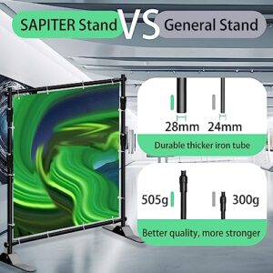 SAPITER Photo Backdrop Banner Stand Kit, Heavy Duty 10 x 8 FT Adjustable Telescopic Tube Back Drop Display Stand, Step and Repeat Stand for Party Photography Trade Show Booth Background, with Clips