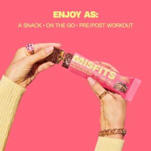 Misfits Vegan Protein Bar, Best Sellers Variety Pack, Plant Based Protein Bars, High Protein Snacks with 15g Per Bar, Low Sugar, Low Carb, High Fiber, Non GMO, 4 Flavor 12 Pack, 1.8oz Bars - Soft Protein Snack & Breakfast Bars