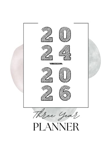 2024 - 2026 Three Year Planner: 3 Year Calendar Notebook Large Size | 36 Months Agenda January 2024 to December 2026 with Federal Holidays | Appointment Schedule Organizer