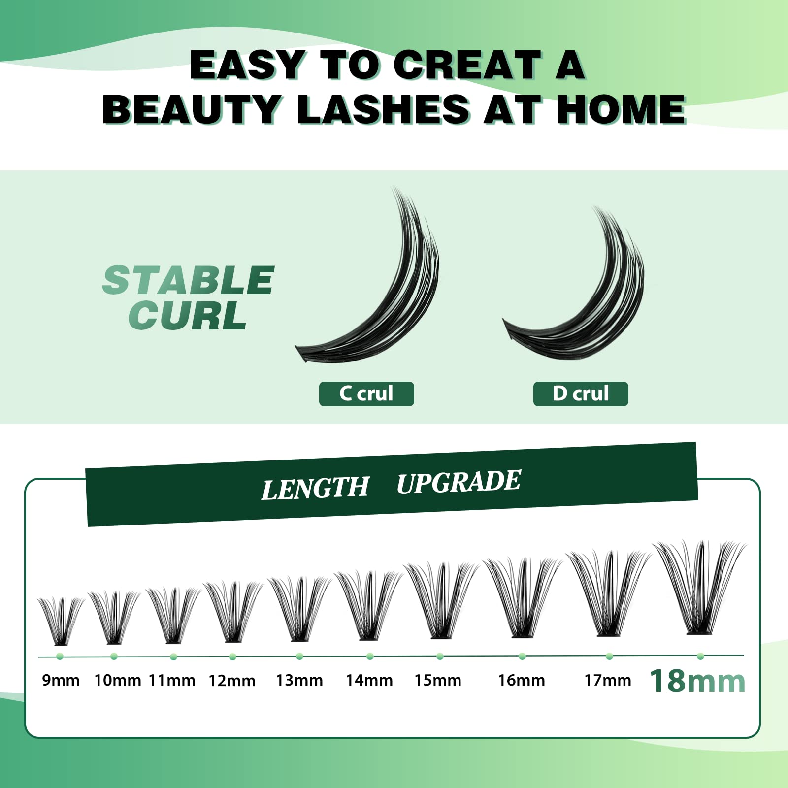 Lash Clusters 300Pcs Individual Lashes 40D 0.07D Curl 9-18MMIX Lash Extensions Clusters Lashes Soft&Natural False Eyelashes Individual DIY Eyelash Extension at Home(40D-0.07D,9-18MIX)