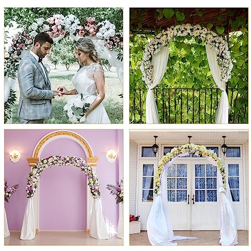 Fogein Wedding Arch Backdrop Stand, 6 FT Square Metal Arch Backdrop Stand for Wedding Ceremony Photo Booth, Outdoor Indoor Birthday Party, Garden Floral Balloon Arch Decoration(Gold)