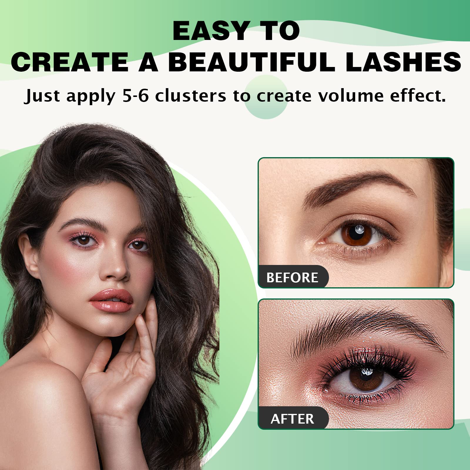 Lash Clusters,96 Pcs Cluster Lashes D Curl 10-18MIX DIY Lash Extensions Eyelash Clusters,KEYYOU Volume Wispy Individual Lashes Soft&Comfortable Easy DIY at Home(Y01,D-10-18MIX)