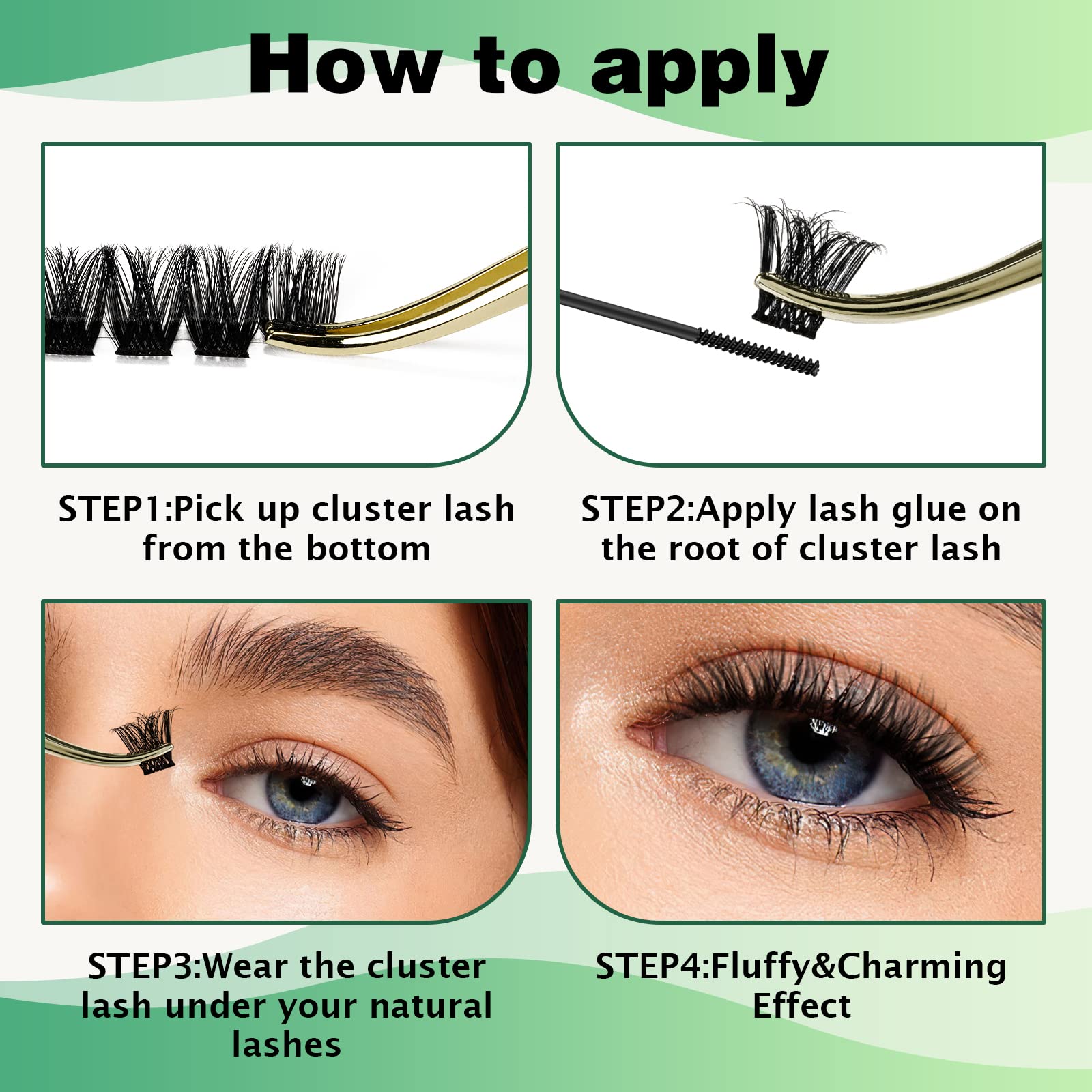 Lash Clusters,96 Pcs Cluster Lashes D Curl 10-18MIX DIY Lash Extensions Eyelash Clusters,KEYYOU Volume Wispy Individual Lashes Soft&Comfortable Easy DIY at Home(Y01,D-10-18MIX)