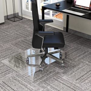 glsland - 36"x 36" glass chair mat/office chair mat/computer desk mats - 3mm premium tempered glass-hard protect floor easy glide swivel chairs for carpet/home/office