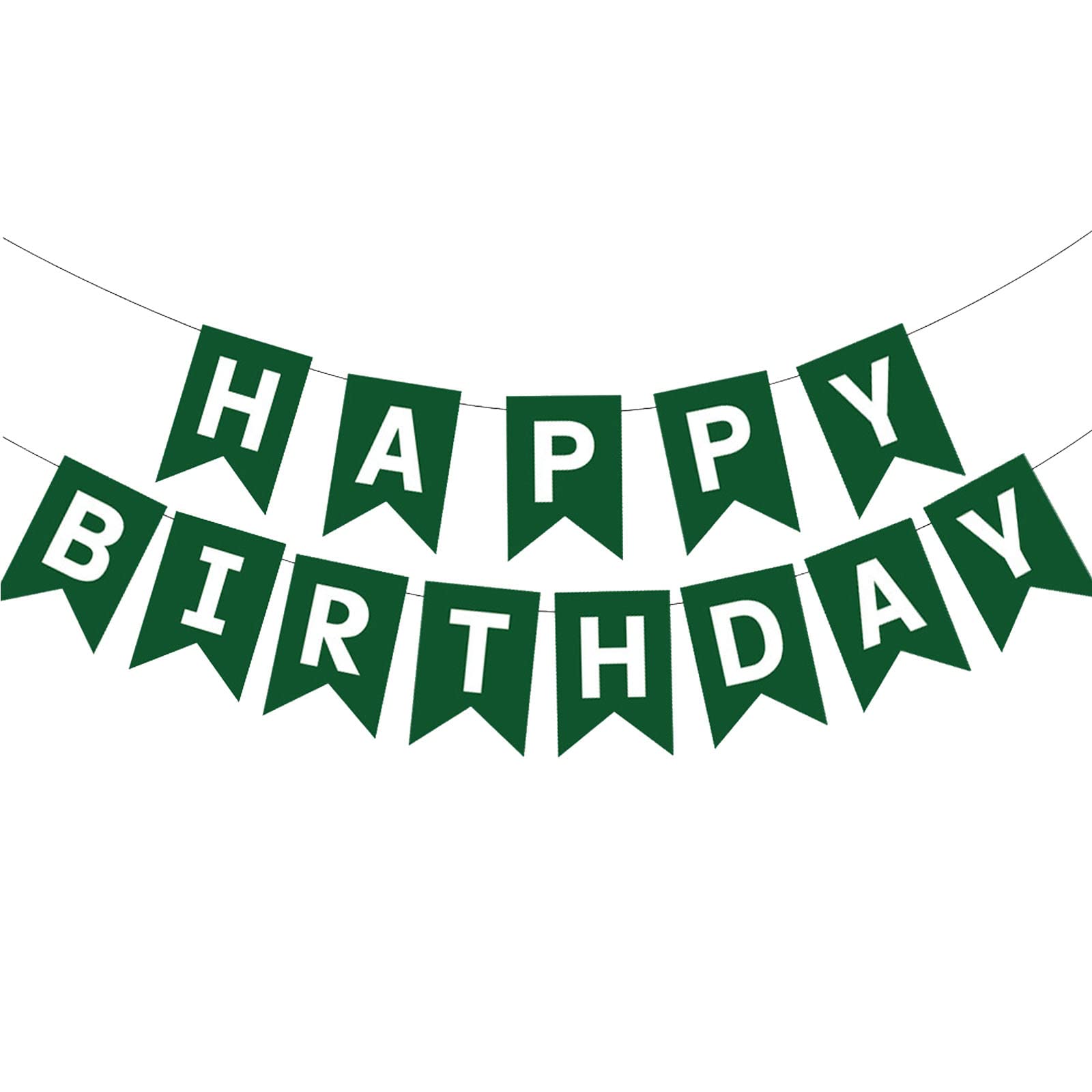 GLASNES Green Happy Birthday Banner Birthday Party Supplies for Adult Boy Girl