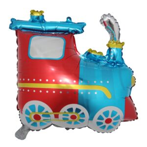 blue locomotive train classic car foil balloons railroad round train balloon boy birthday party decor happy birthday toy (locomotive)