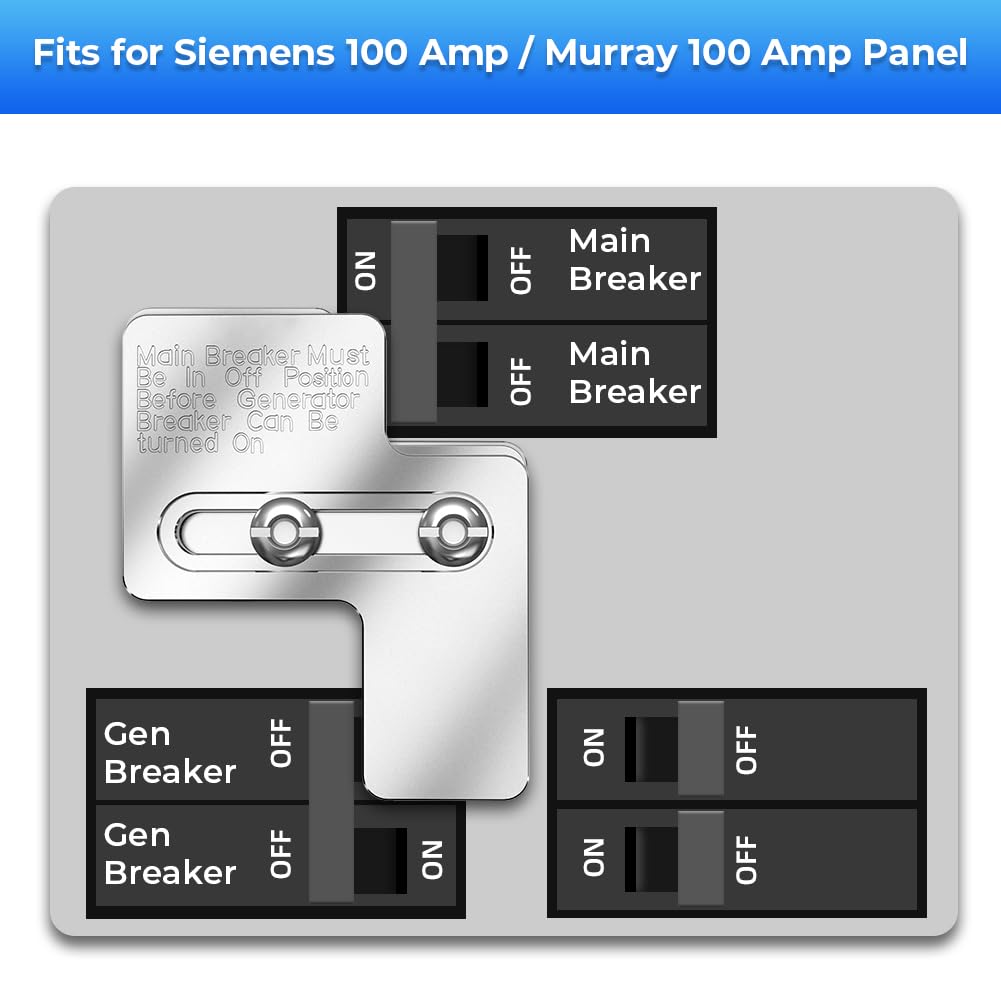 MOTOQUEEN Generator Interlock Kit Fits for Siemens 100 Amp/Murray 100 Amp Panel