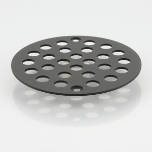 Holge Round 4 Inch Screw-in Floor Drain Cover Replacement Shower Drainer Grate with Screws (Matte Black)