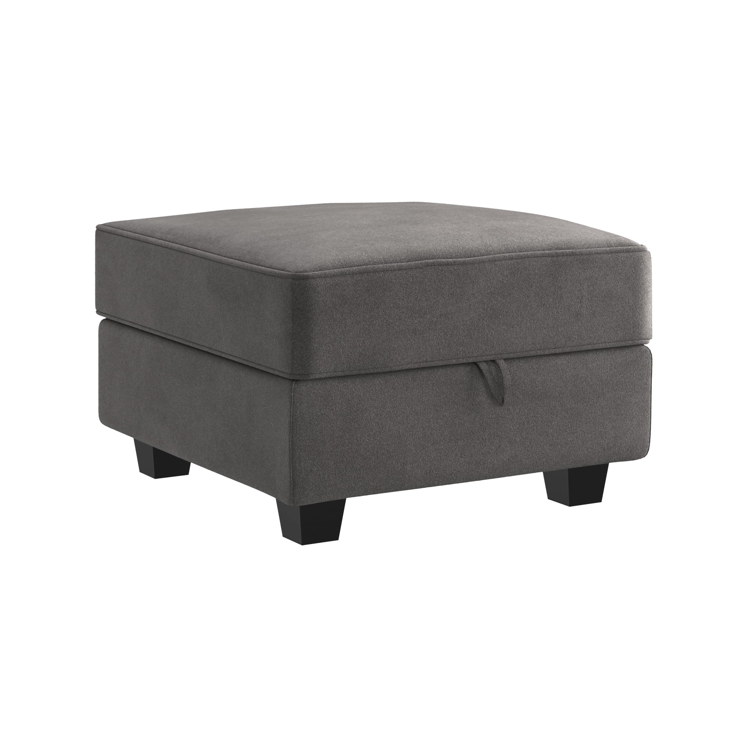 HONBAY Ottoman Module for Modular Sectional Sofa, Storage Ottoman Square Ottoman Bench for Living Room, Velvet Grey