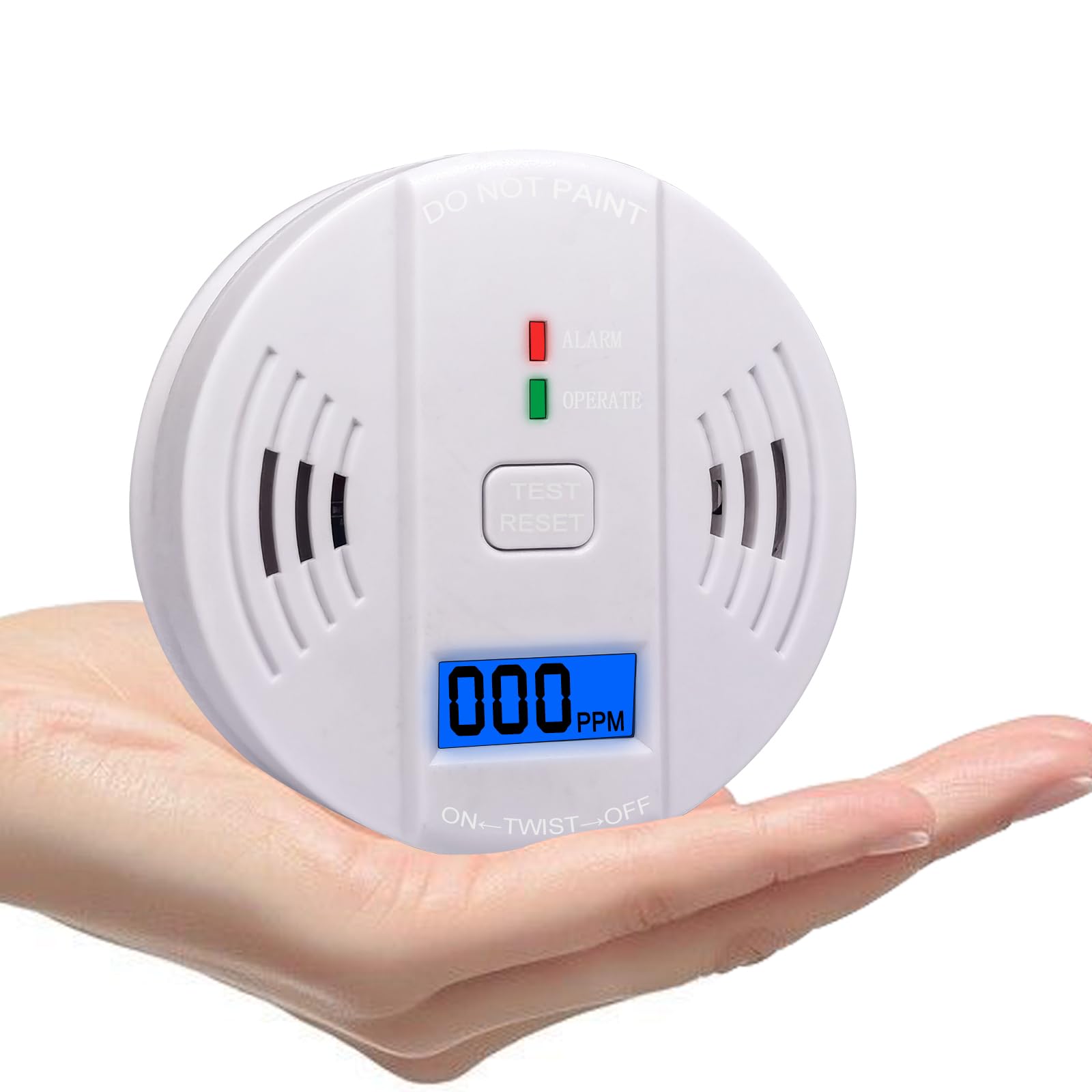 Carbon Monoxide Detectors, CO Monitor Alarm Detector Complies with UL 2034 Standards,CO Sensor with LED Digital Display for Kitchen Bathroom Bedroom Coal Stove