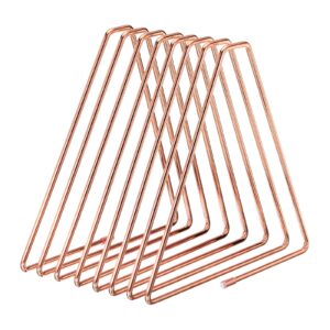 patikil triangle desktop file holder rack, metal vinyl record stand holder office file organizer triangle bookshelf decor for desk office decor rose gold