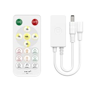 fcob sp641e bluetooh led controller support pwm monochrome rf16keys led strip dimmer switch brightness for fcob 3014 5630 5730 3528 signle color led strips dc5v-dc24v timer music mode support max 2a