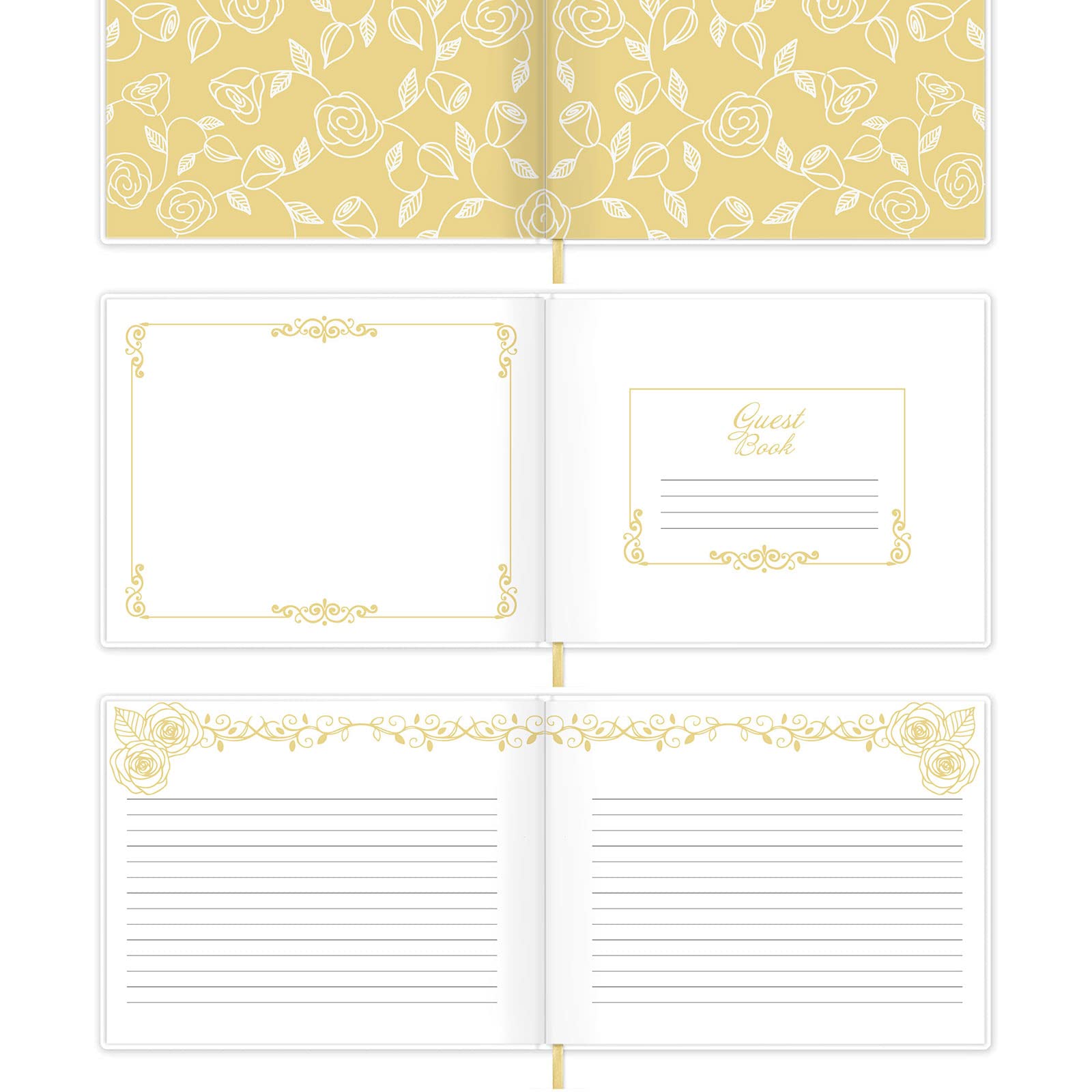 Vienrose Wedding Guest Book Set with A Pen and A Welcome Sign Registry Sign-in Book with 123 Blank Lined Pages Gilded Edges Hardcover Book for Wedding Baby Shower Birthday