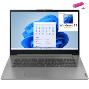 lenovo 2023 ideapad 3 17 17.3" fhd business laptop, hexa-core amd ryzen 5 5625u (beat i5-1235u), 16gb ddr4 ram, 1tb pcie ssd, wifi 6, fingerprint reader, bluetooth, windows 11 pro, ipuzzl type-c hub