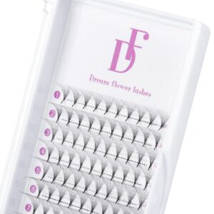 12 colors lash extensions 10d df premade fans eyelash extensions 14mm d curly color lashes volume lash extensions（color-10d-0.07d-14mm）