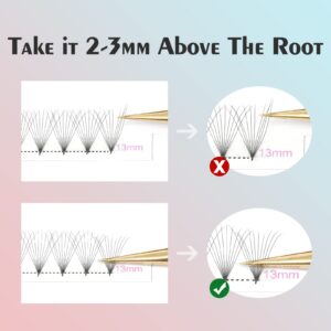 12 Colors Lash Extensions 10D DF Premade Fans Eyelash Extensions 14mm D Curly Color Lashes Volume Lash Extensions（color-10D-0.07D-14mm）