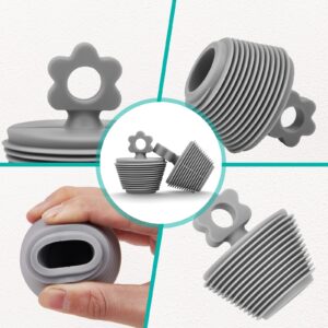 LHJJJL 2 Pcs Universal Tub Stopper, Silicone Bathtub Stopper Bathtub Drain Stopper Plug for Kitchen Bathtub Sink Drains (Grey)