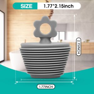 LHJJJL 2 Pcs Universal Tub Stopper, Silicone Bathtub Stopper Bathtub Drain Stopper Plug for Kitchen Bathtub Sink Drains (Grey)