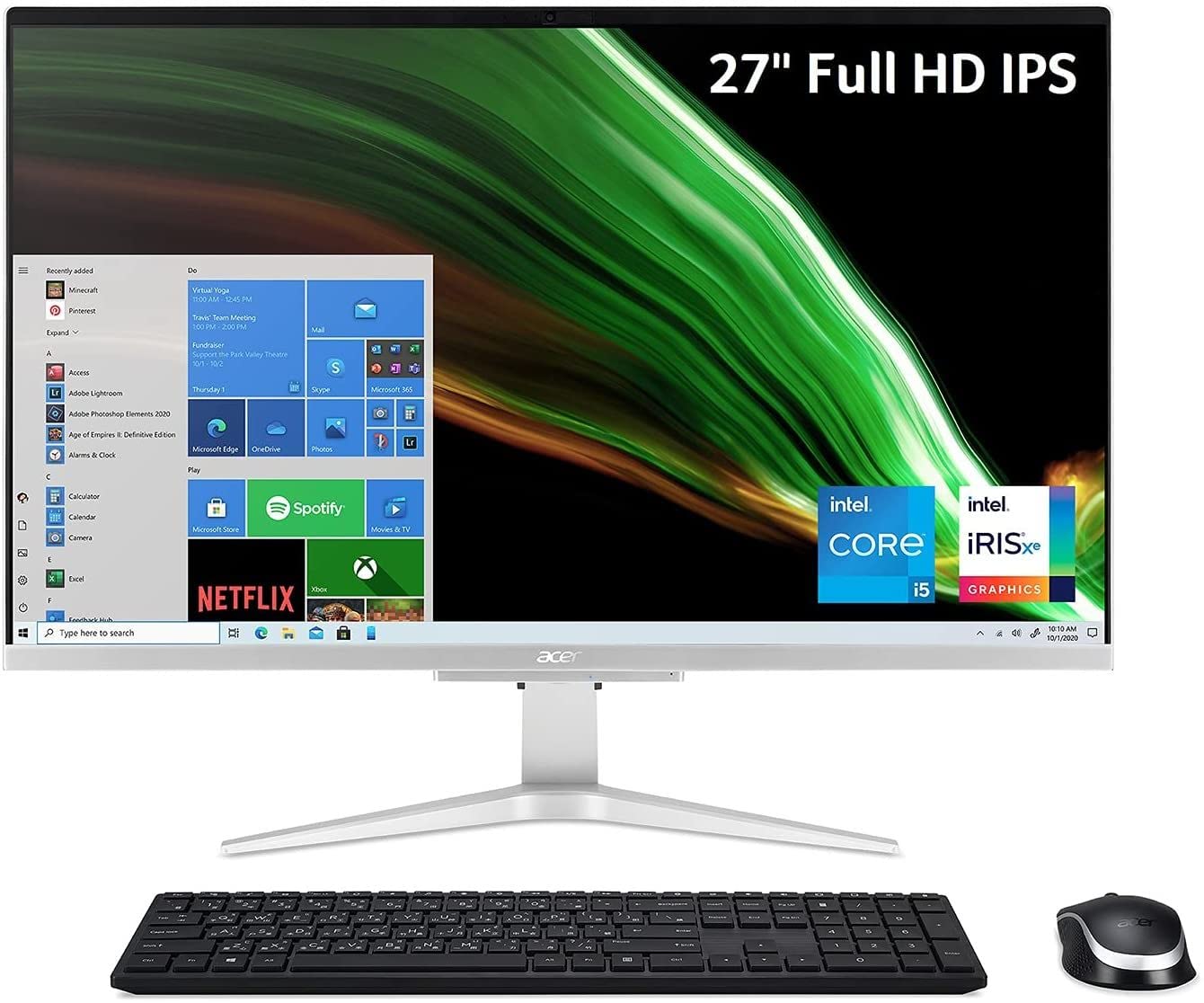 Acer 27-inch FHD(1920x1080) All-in-One Desktop (2023 New) | Intel 10-Core i5-1235U Processor | Iris Xe Graphics | WiFi 6 | RJ-45 | 24GB DDR4 1TB SSD | Win11 Pro