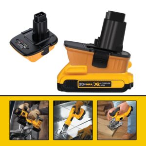 Replace for DeWalt Battery Adapter 18V to 20V DCA1820, Convert 20V Lithium Battery to 18V NiCad & NiMh Battery DC9096 DC9098 DC9099 DW9098 DW9096, with 5V USB Port, for Drills, Sanders and More