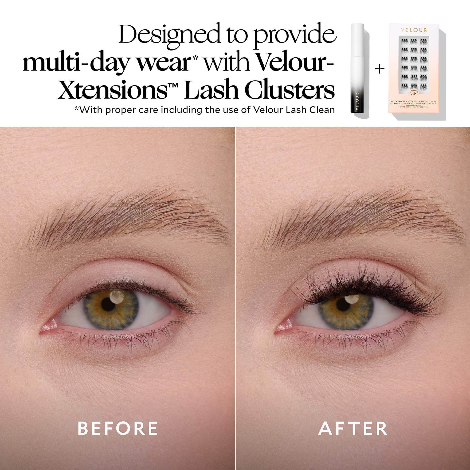 Velour Xtensions Multi-Day Lash Bond | Lash Clusters Lash Bond and Seal | Multi-Day Eyelash Bond (No Sealant Needed) | Dermatologist Tested, Vegan & Cruelty-Free | Dries Clear | Latex Free