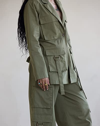 The Drop Women's Martini Olive Utility Jacket by @thenotoriouskia, L