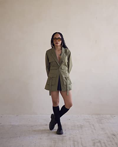 The Drop Women's Martini Olive Utility Jacket by @thenotoriouskia, L