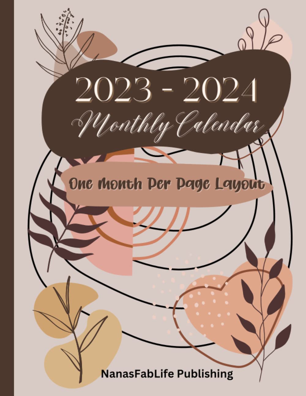 2023-2024 Monthly Calendar: 24 months, 8.5x11 monthly planner, simplified one month per page layout, boho modern style