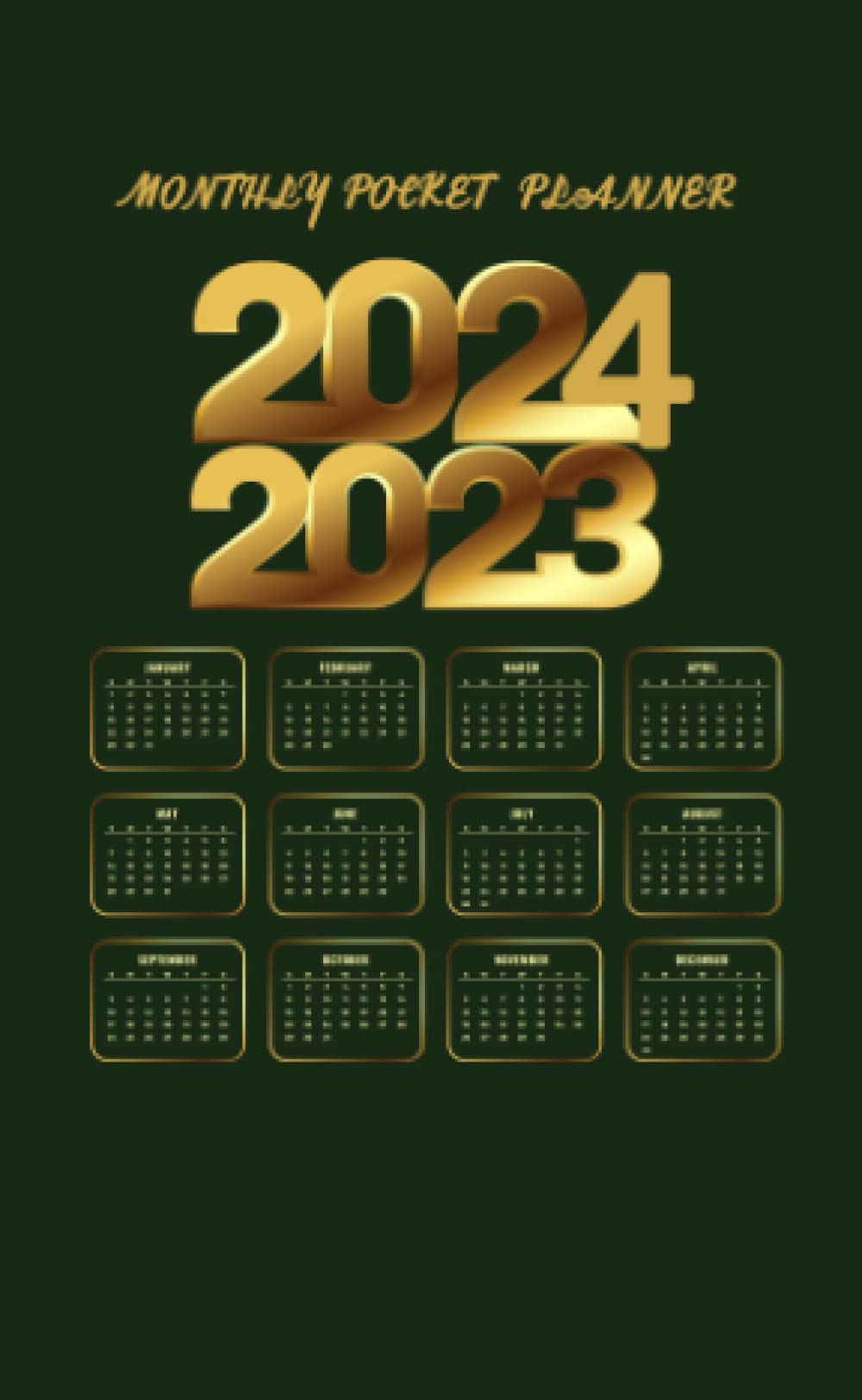 2023-2024 Monthly Pocket Planner: Small 2 Year Calendar Schedule Organizer Start January 2023 to December 2024 with Holidays|Includes Place for Contacts, Notes, Important Dates, and Passwords